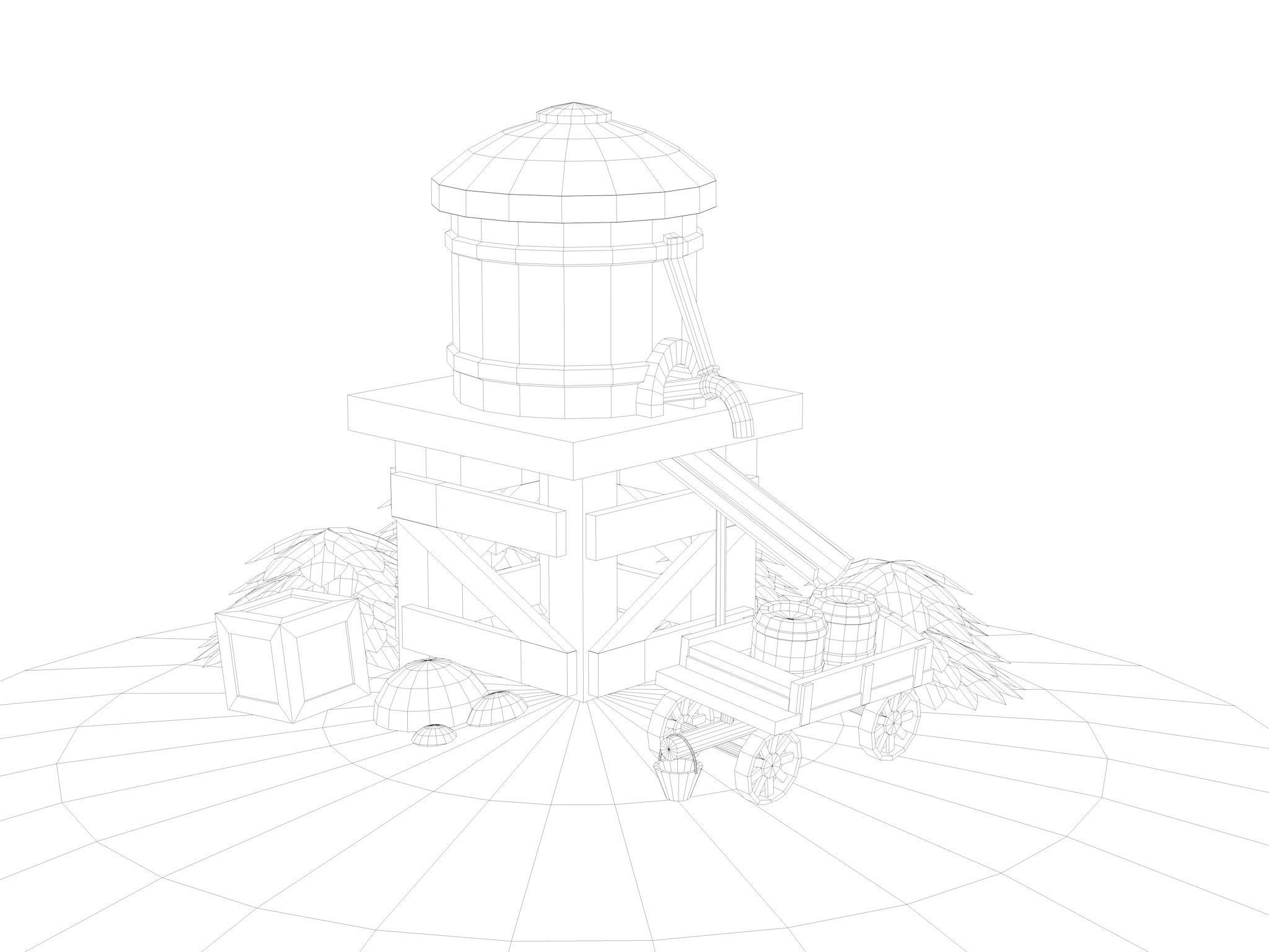 3D model Stylized Water Tank VR / AR / low-poly | CGTrader