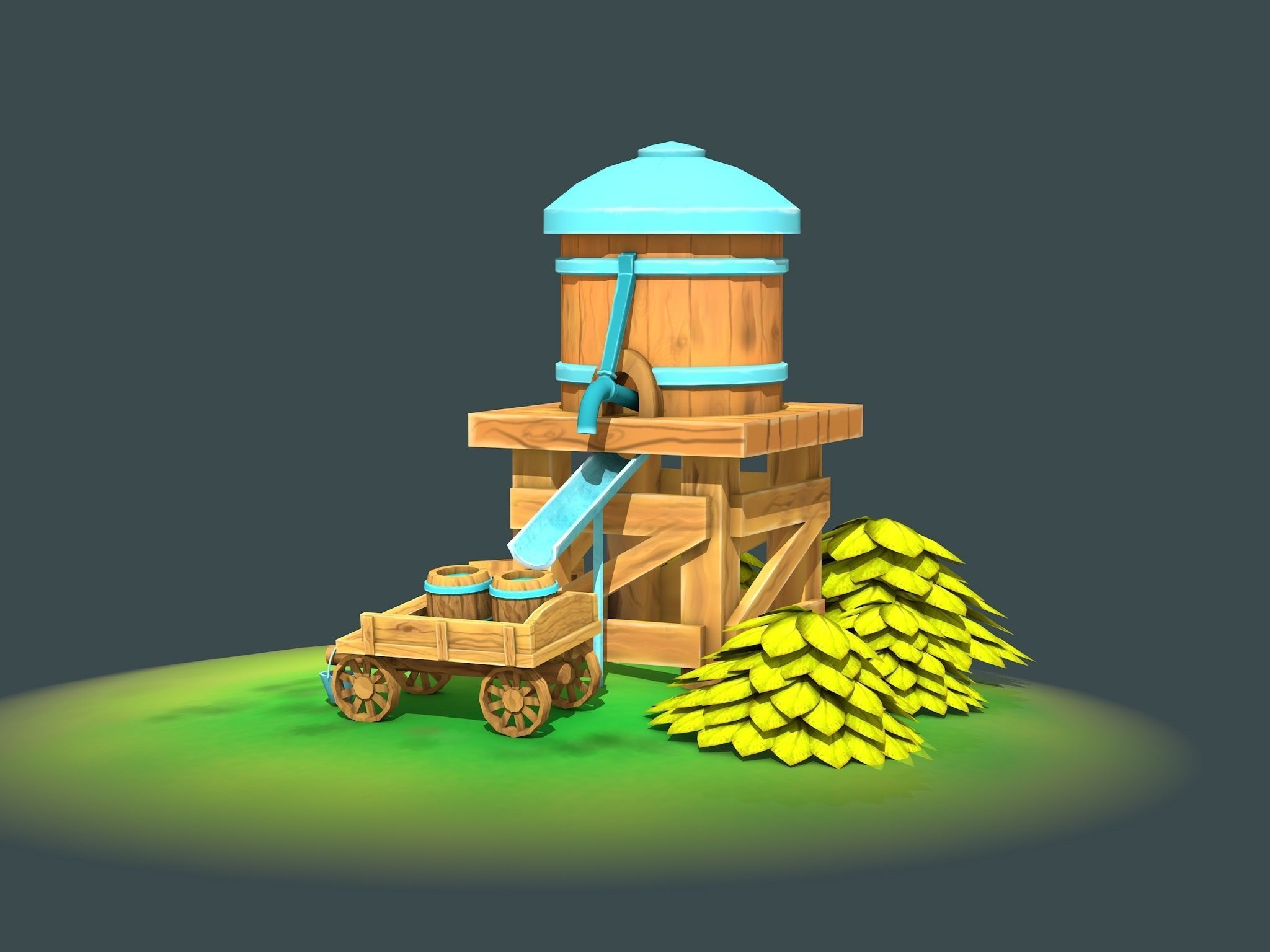 3D model Stylized Water Tank VR / AR / low-poly | CGTrader