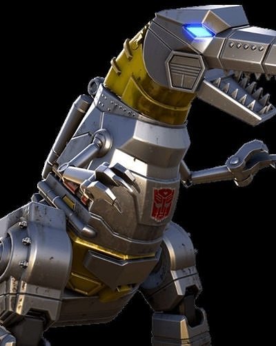 Grimlock silver and gold t - rex 3D model | CGTrader