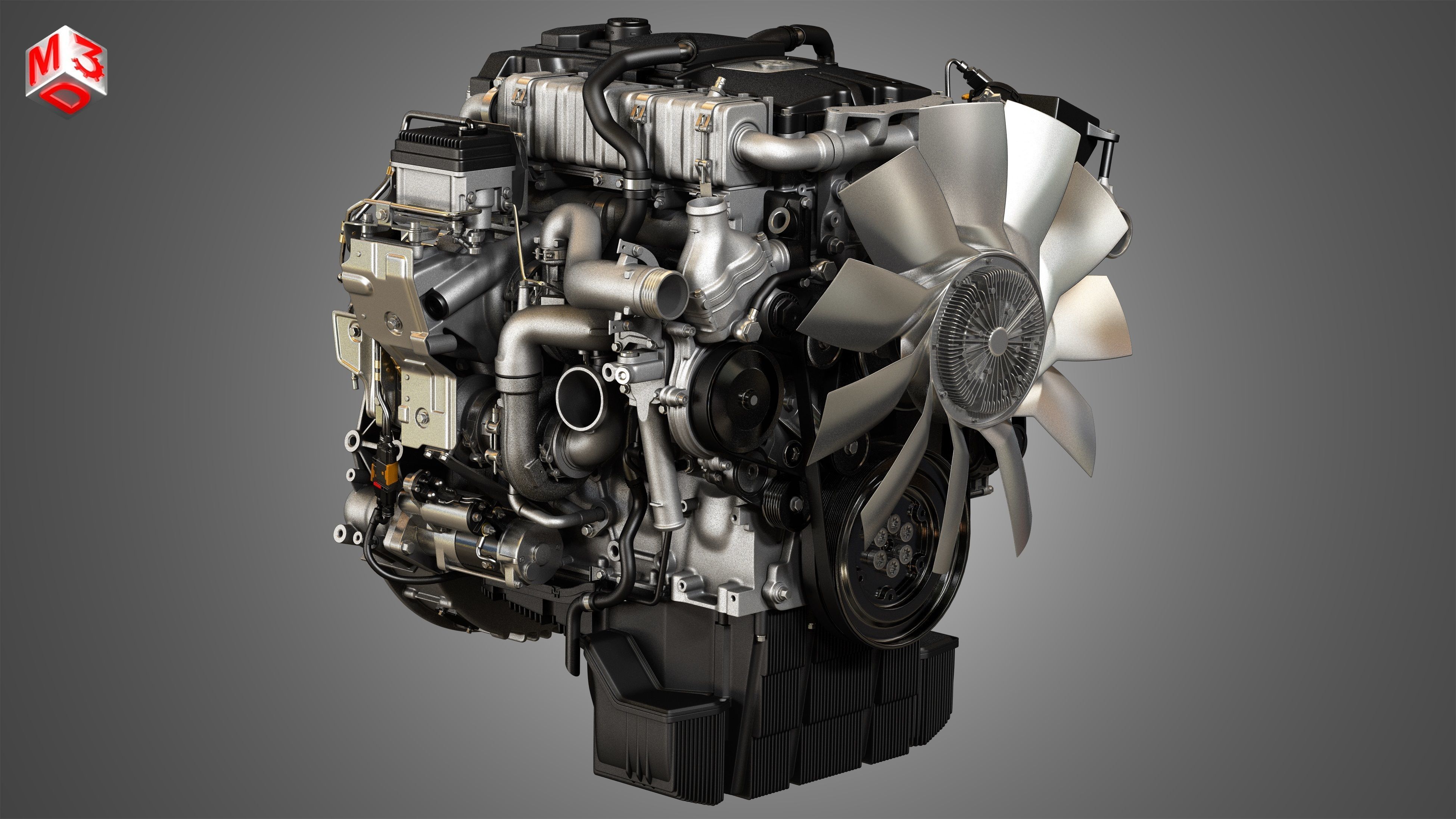DD5 - OM934 Engines - 4 Cylinder Diesel Engines 2 in 1 3D Model ...