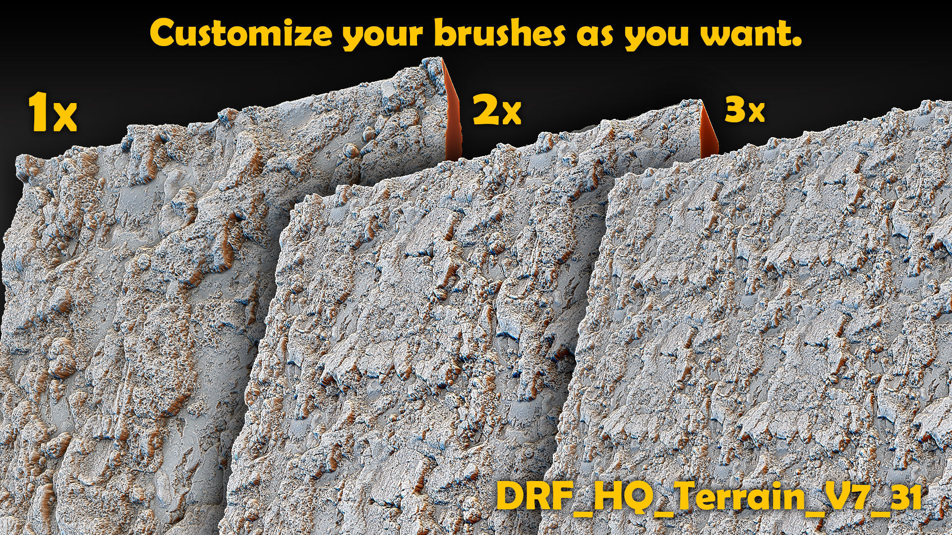 Ultra HQ Terrain Seamless Sculpt Zbrush brushes and Alphas Vol7 3D ...