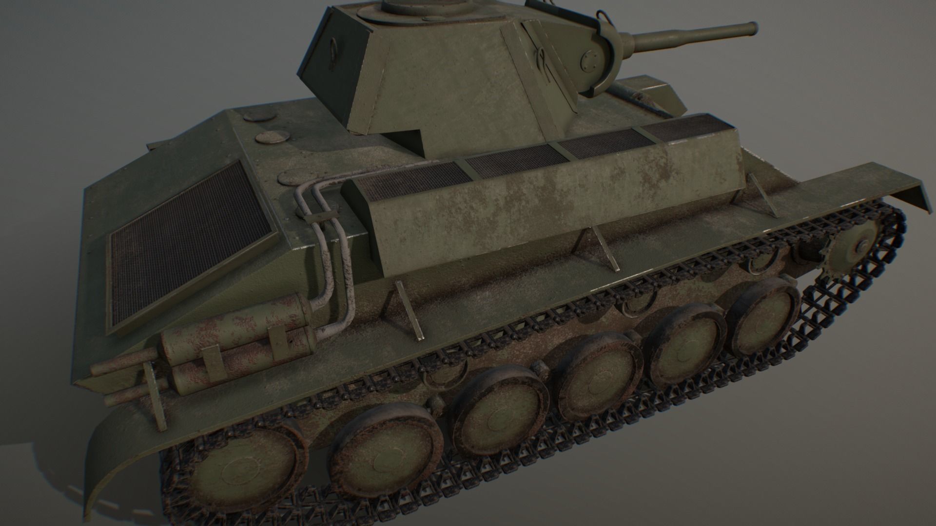 3D model Soviet light tank T-70 low poly VR / AR / low-poly | CGTrader