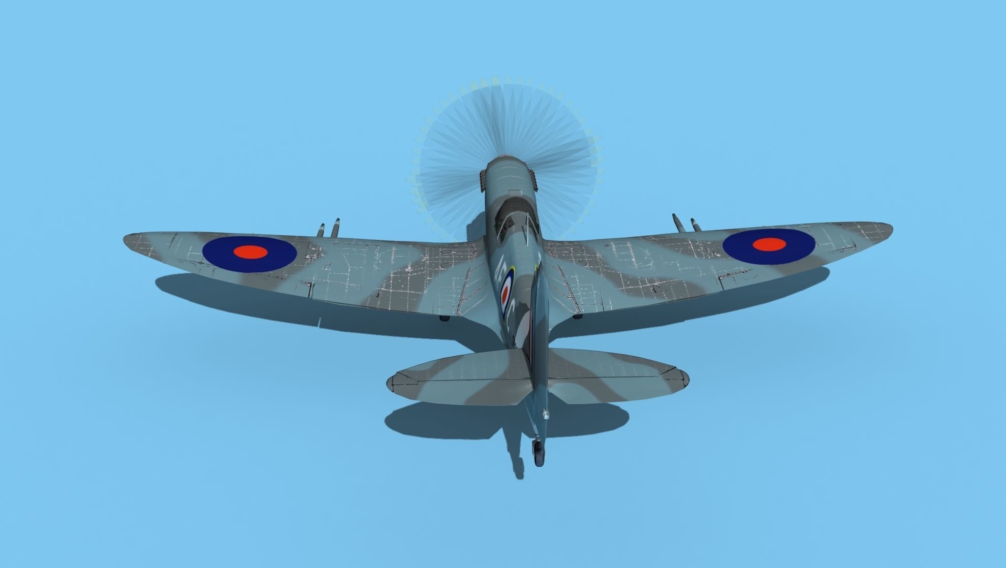 Supermarine Spitfire MkXII V03 3D model animated rigged | CGTrader