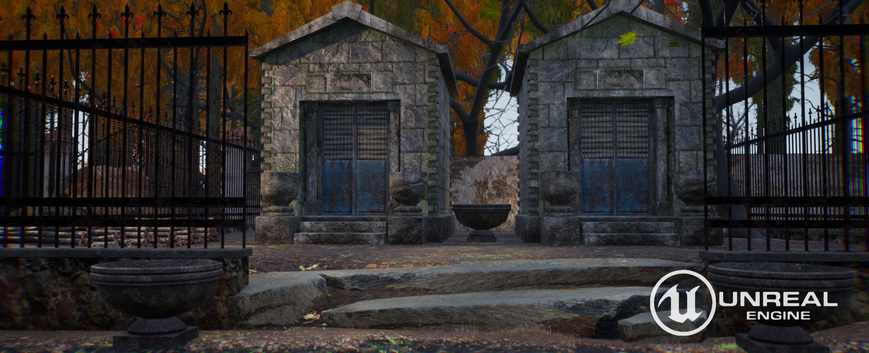 3D model Creepy Scary Cemetery Village Graveyard Pack VR / AR / low ...