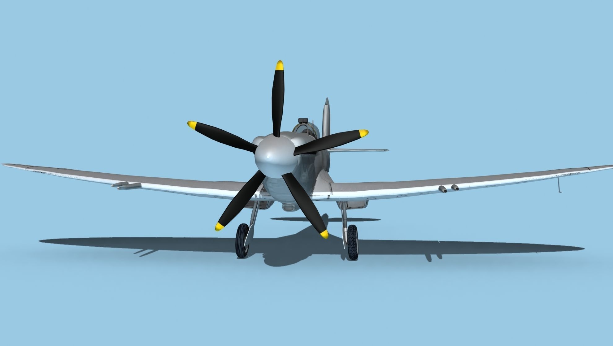 Supermarine Spitfire Mk 14e V00 3D model animated rigged | CGTrader