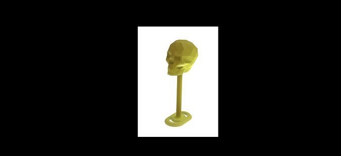 Low Poly Skull Helmet Stand 3D model 3D printable | CGTrader