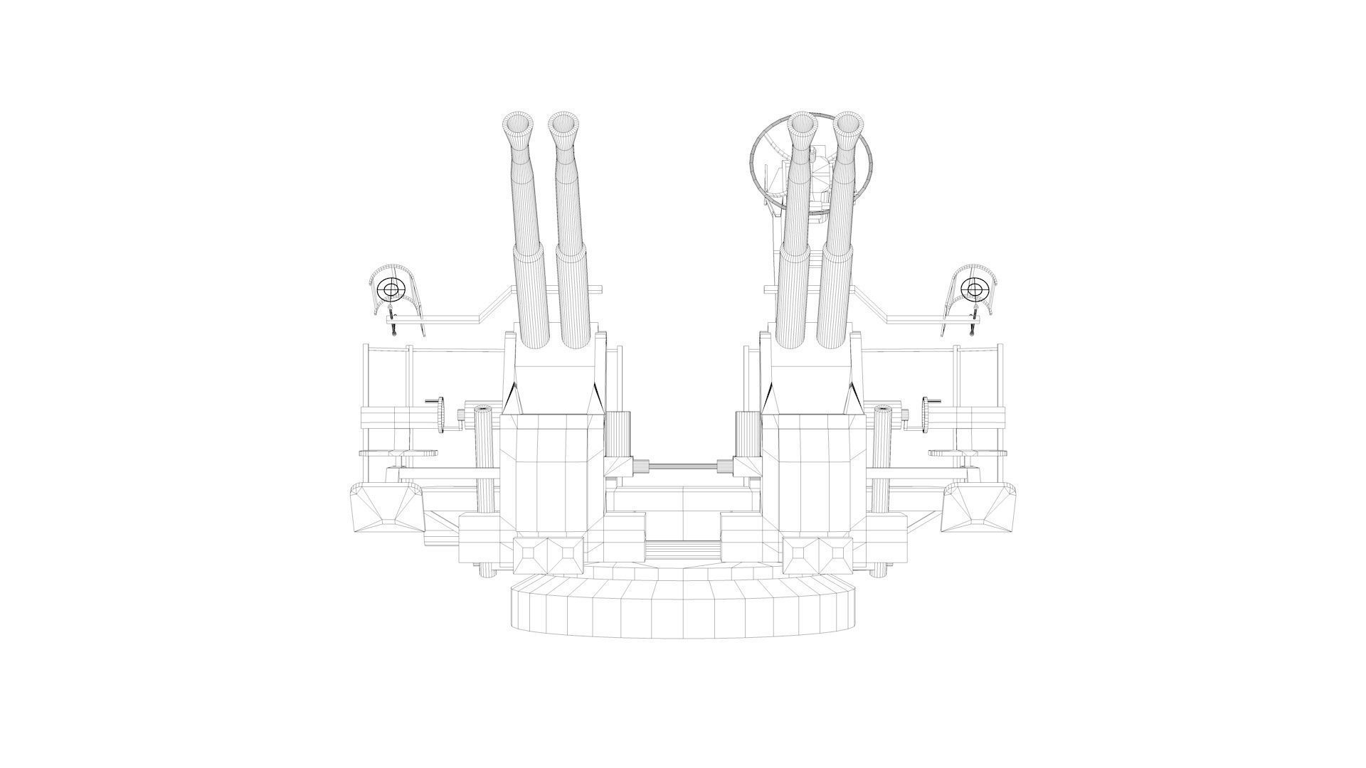 40mm Bofors Quad Anti-aircraft gun Mk2 3D model rigged | CGTrader