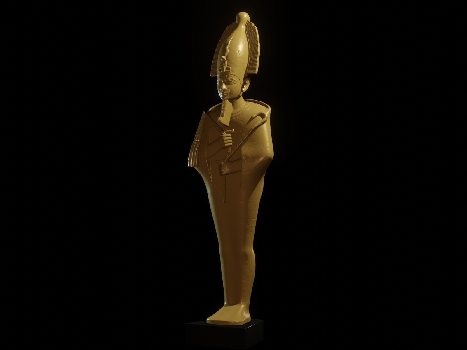 Osiris golden egyptian statue 3D model 3D printable | CGTrader