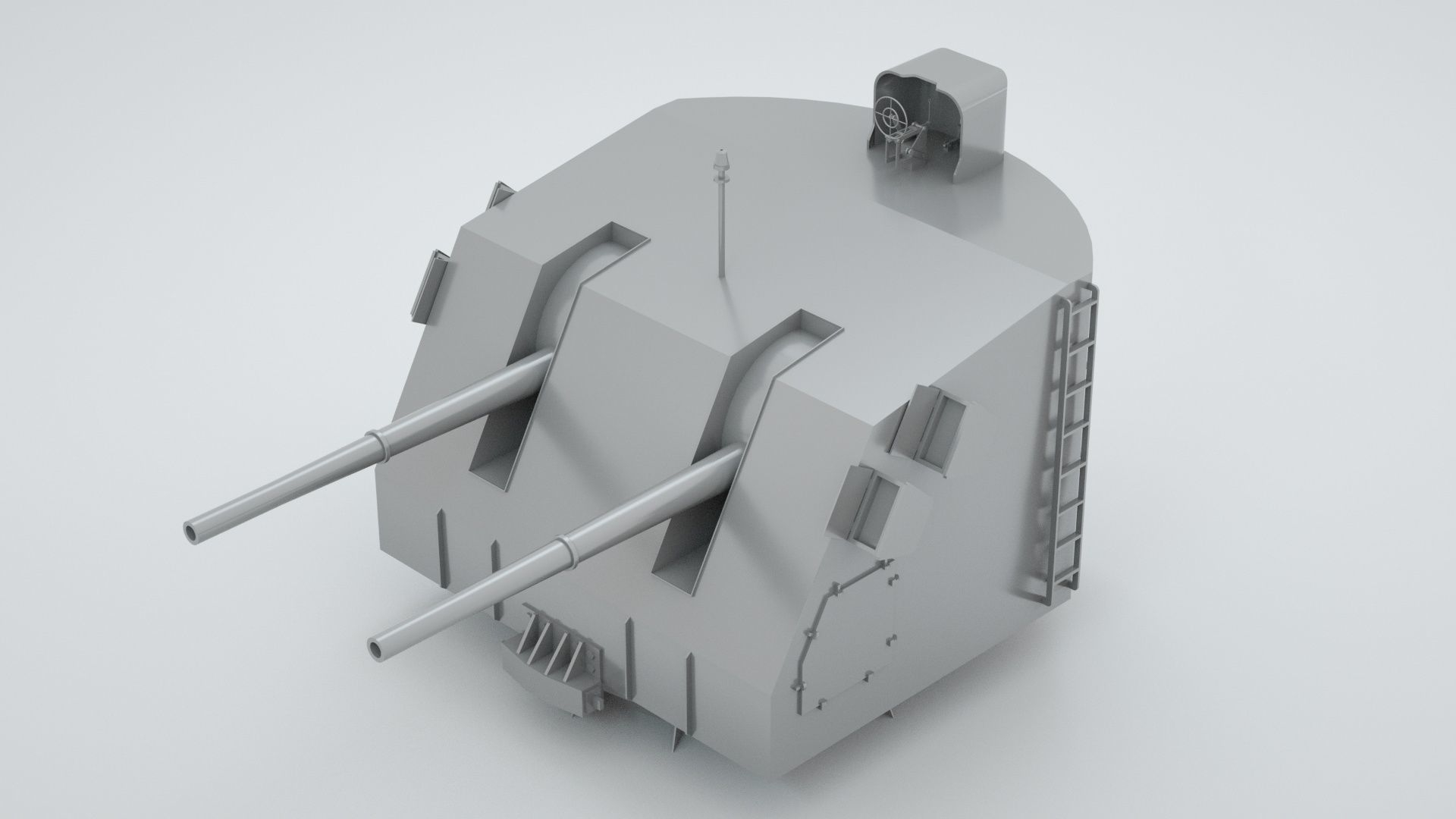 5 inch - 127mm Twin Naval Gun Mk12 Mk32 Mk38 3D model rigged | CGTrader