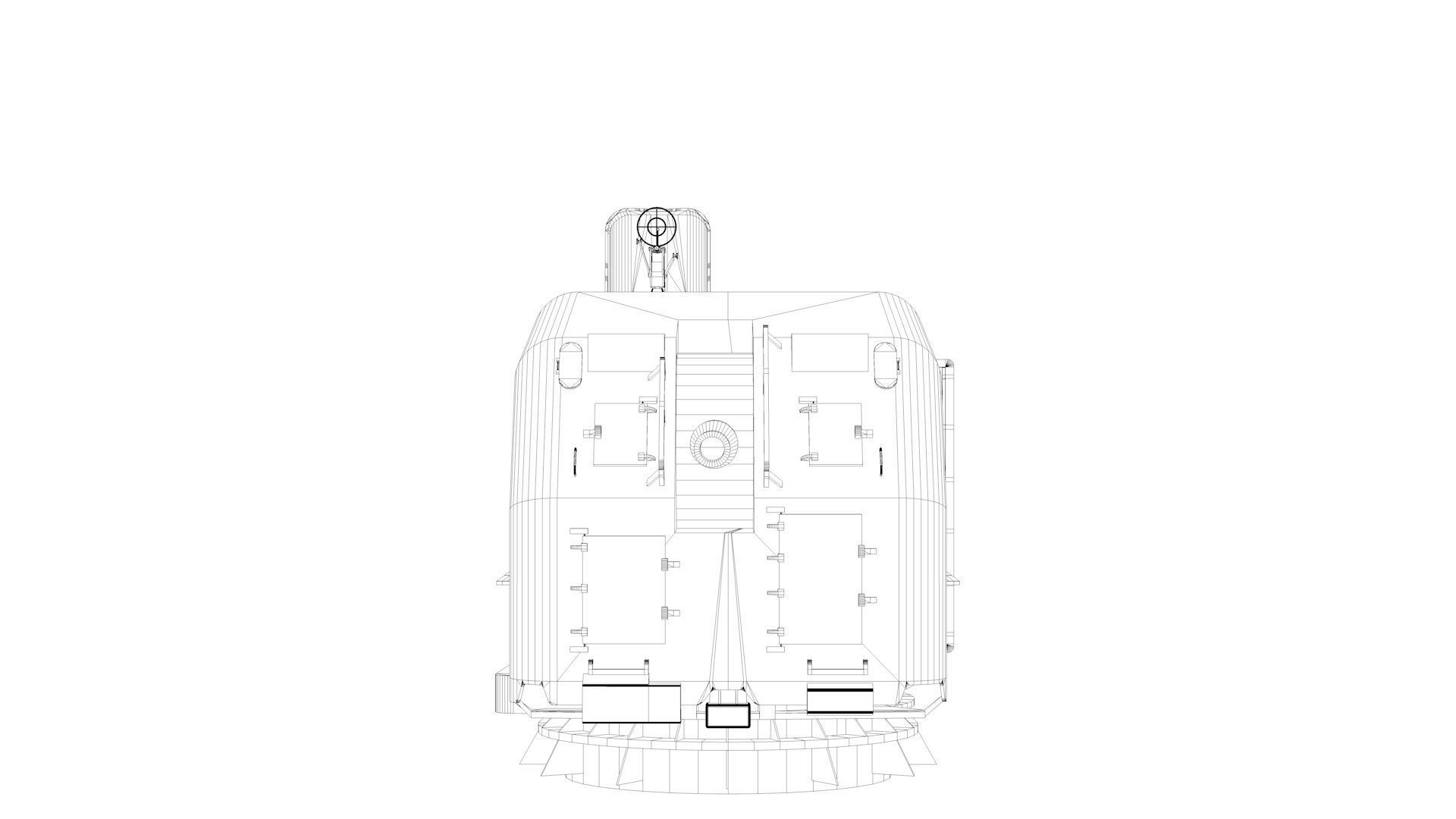 5 inch - 127mm Single Naval Gun Mk30 3D model rigged | CGTrader