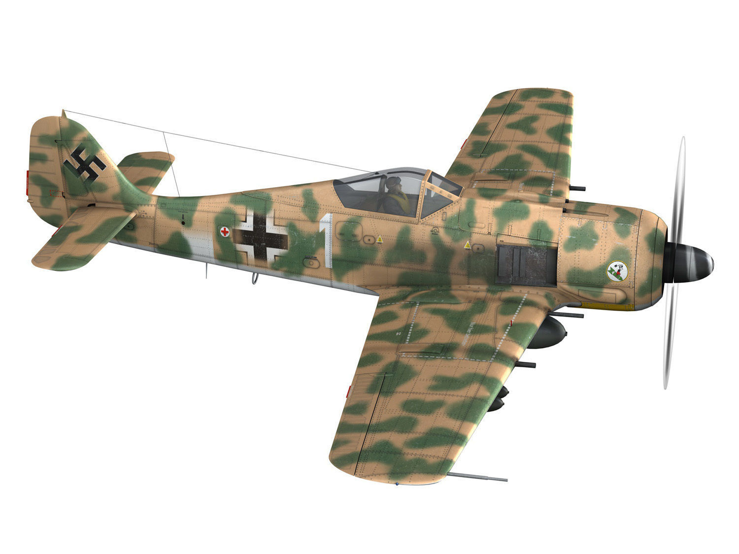 Focke Wulf - FW190 F8 - White 1 3D model | CGTrader