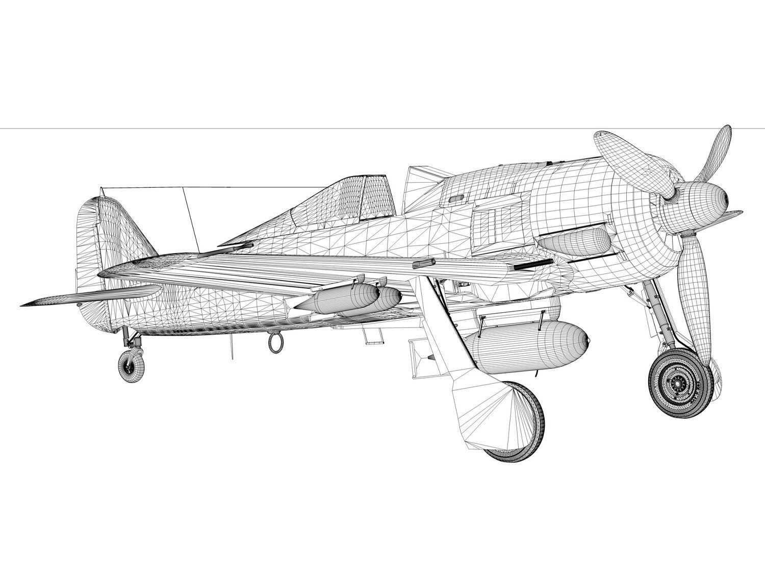 Focke Wulf - FW190 F8 - White 1 3D model | CGTrader