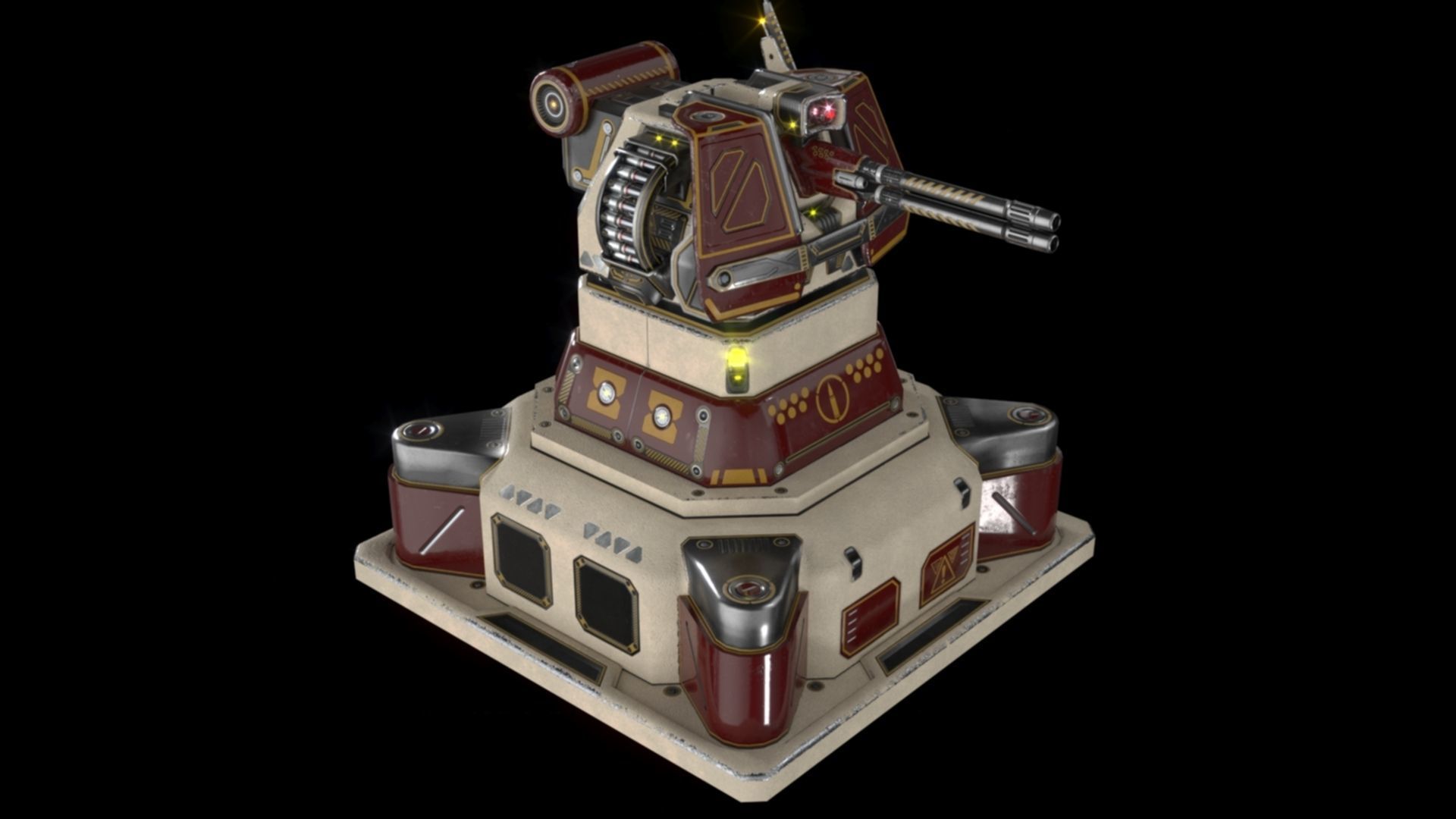 Small 30mm Autocannon 3D model animated | CGTrader