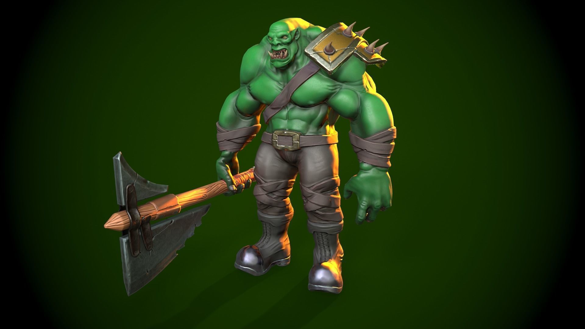3D model Game-Ready Low-poly Stylized Orc VR / AR / low-poly rigged ...