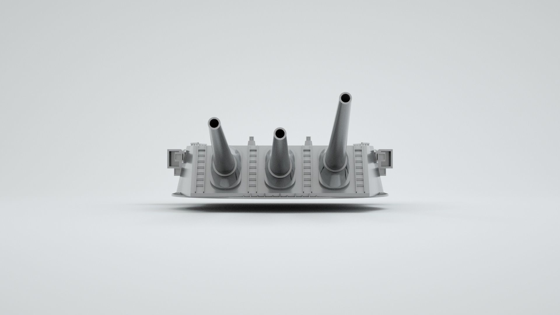 16 inch - 406mm Triple Naval Gun Mk6 3D model rigged | CGTrader