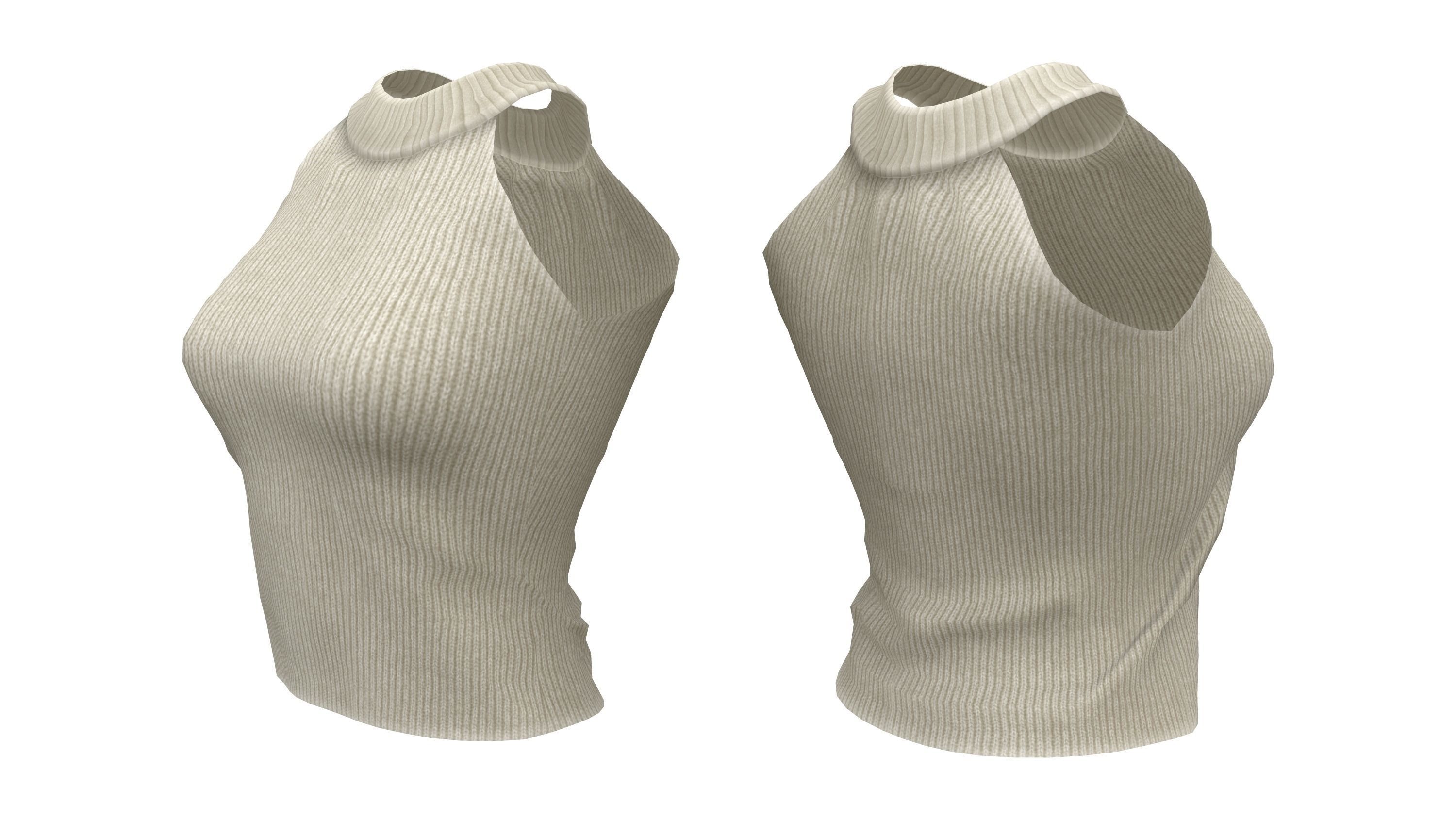 3D model Summer Wooly Crop Top VR / AR / low-poly | CGTrader
