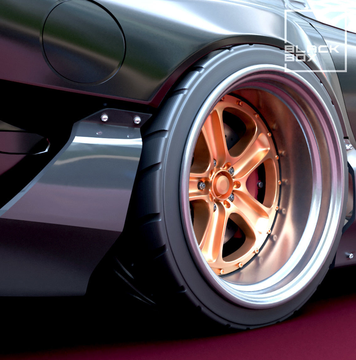 VDA 5 spokes Wheel Set front and rear 3 offsets for diecast 3D model 3D ...