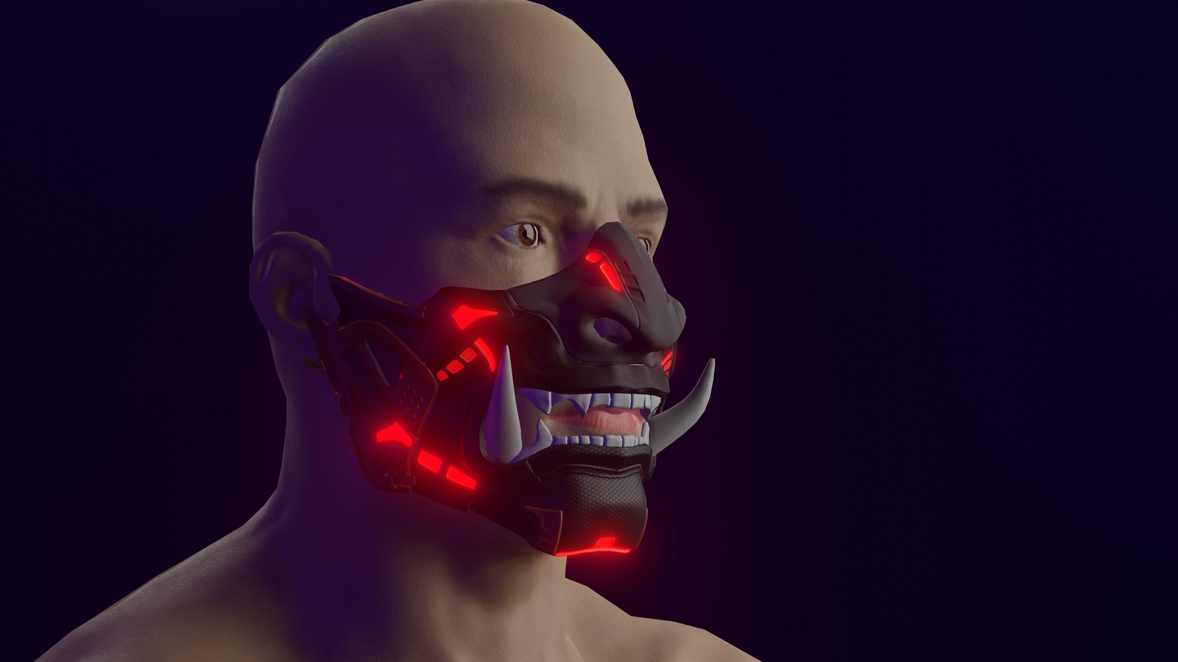 3D model Japanese mask VR / AR / low-poly | CGTrader