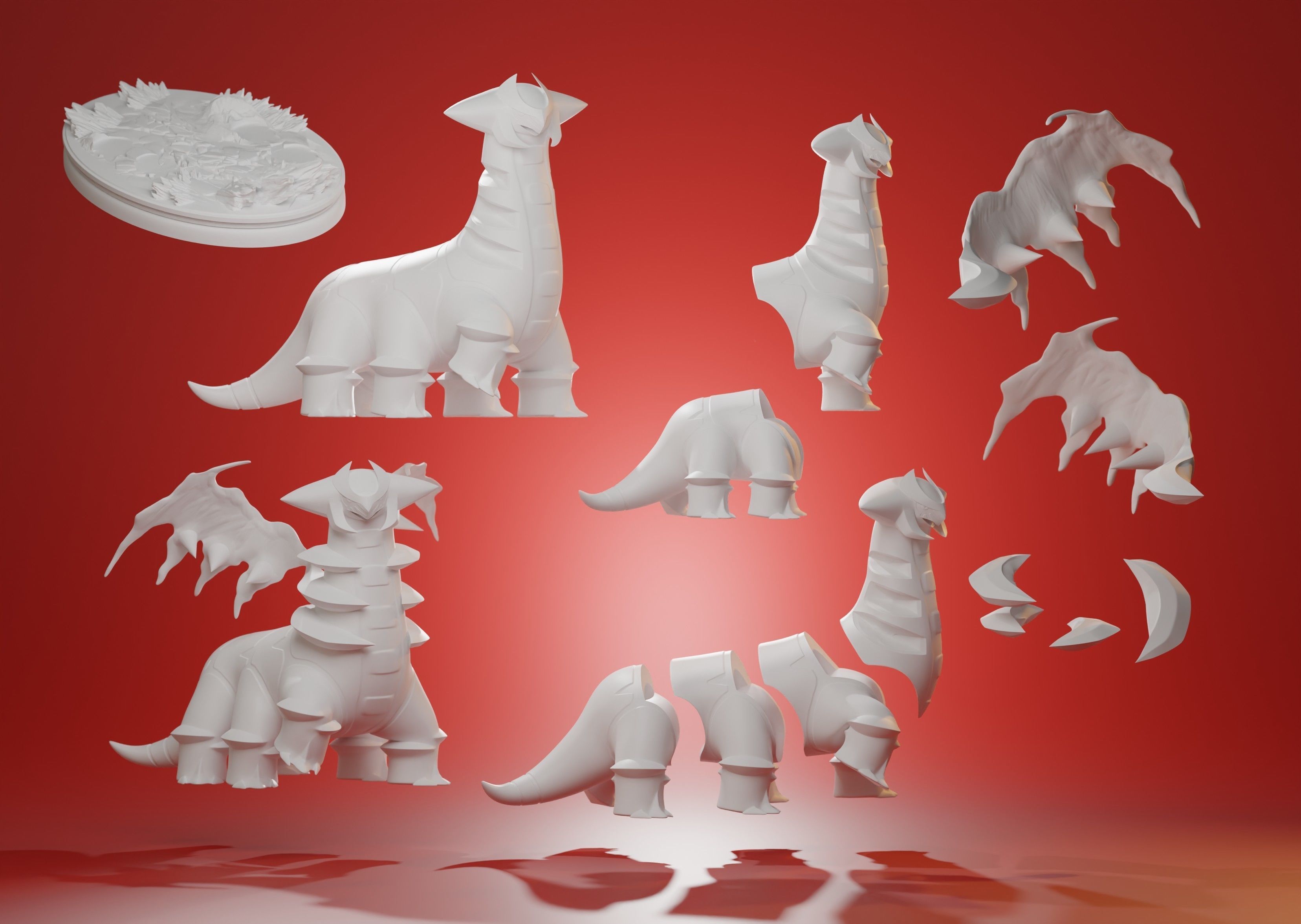 GIRATINA - 3D PRINTABLE POKEMON as a whole and with cuts 3D model 3D ...