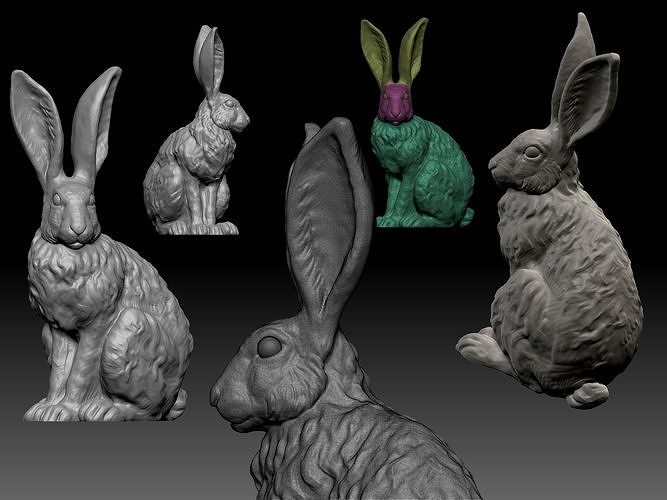 rabbit rabbits 3D model 3D printable | CGTrader
