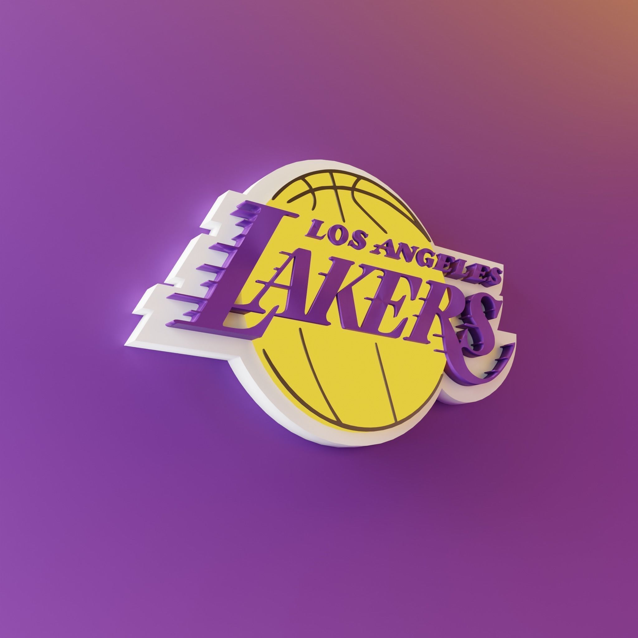Los Angeles Lakers 3D Logo free 3D model | CGTrader