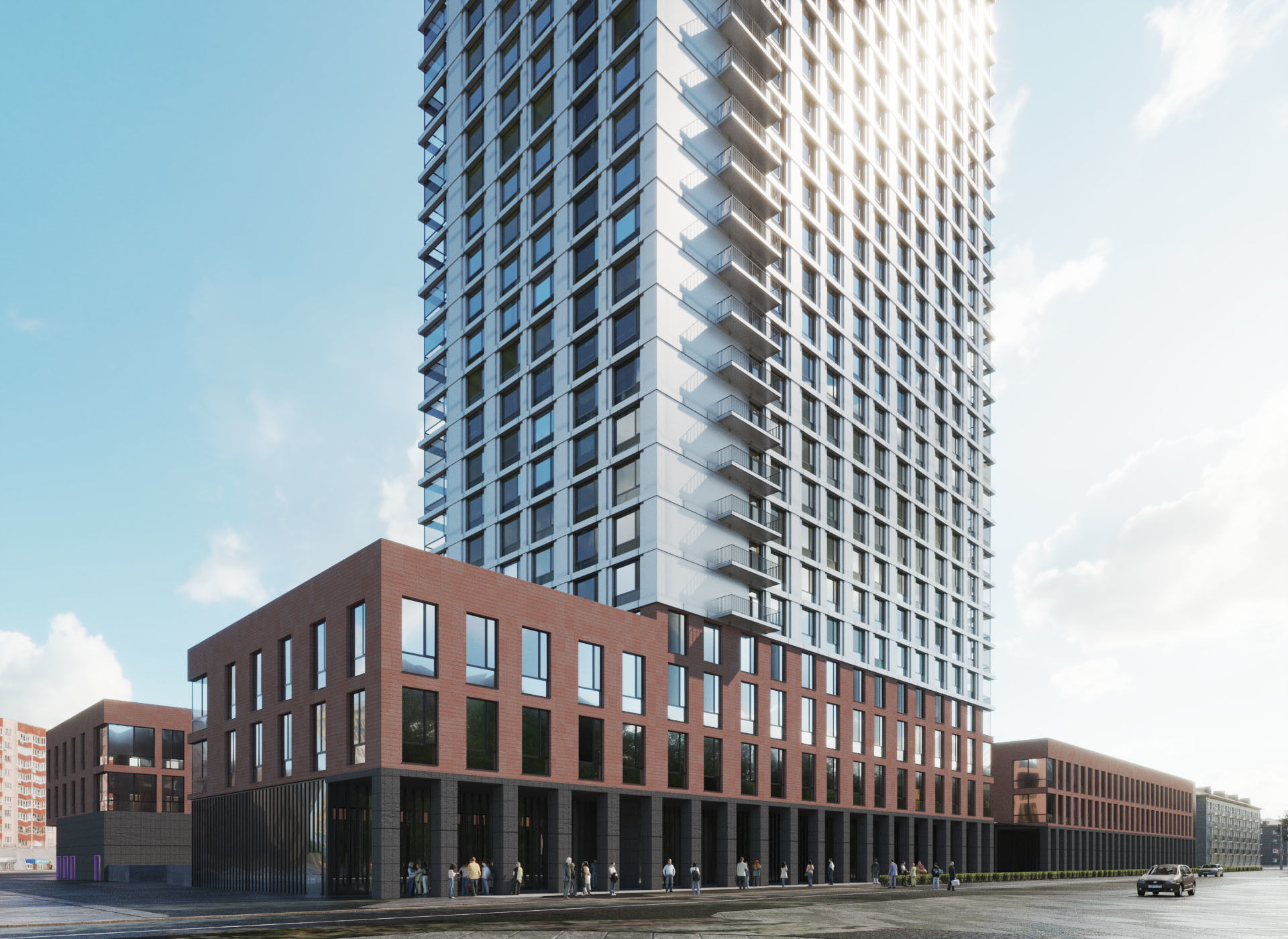 Multifunctional complex with interiors 3D model | CGTrader