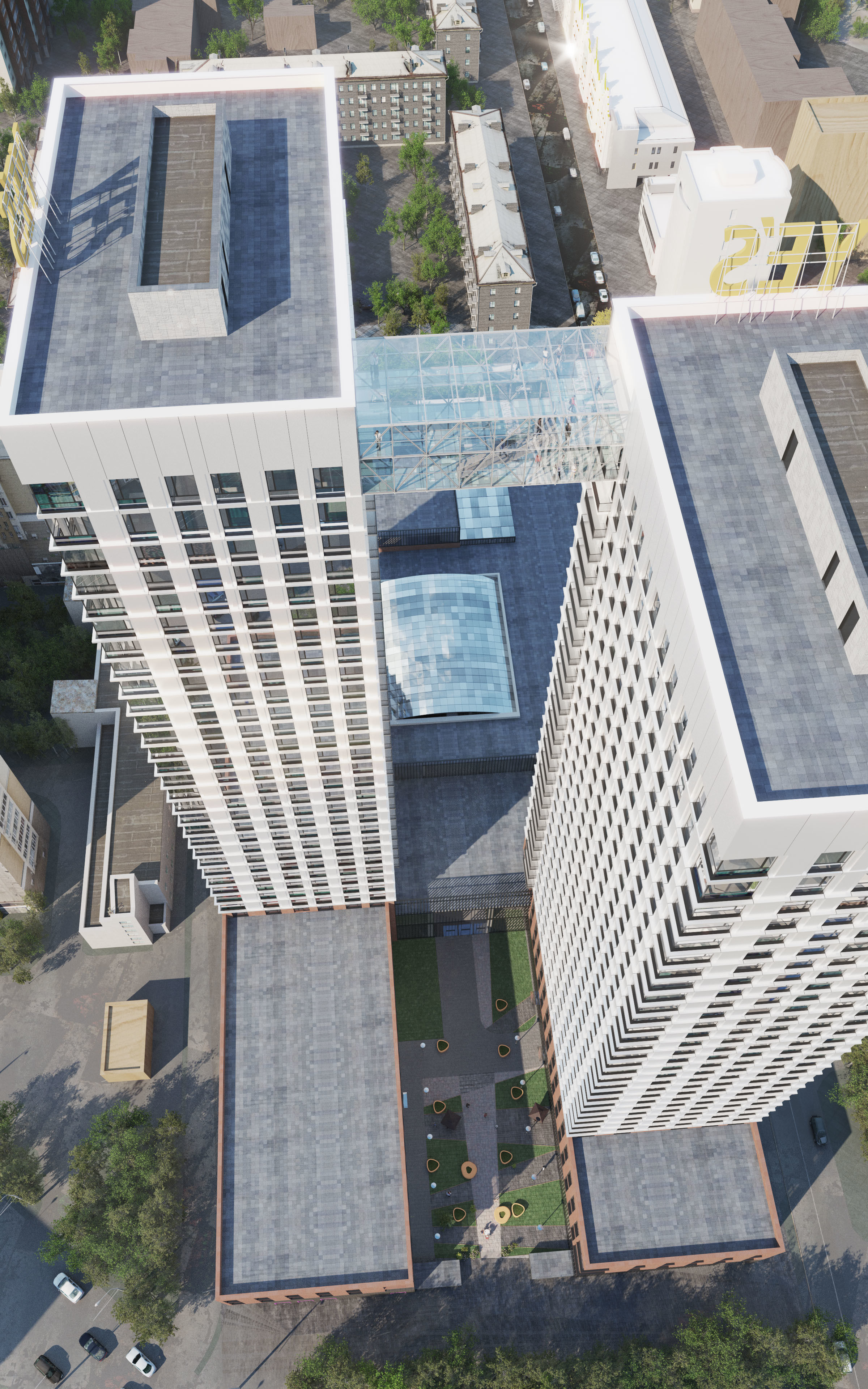 Multifunctional complex with interiors 3D model | CGTrader