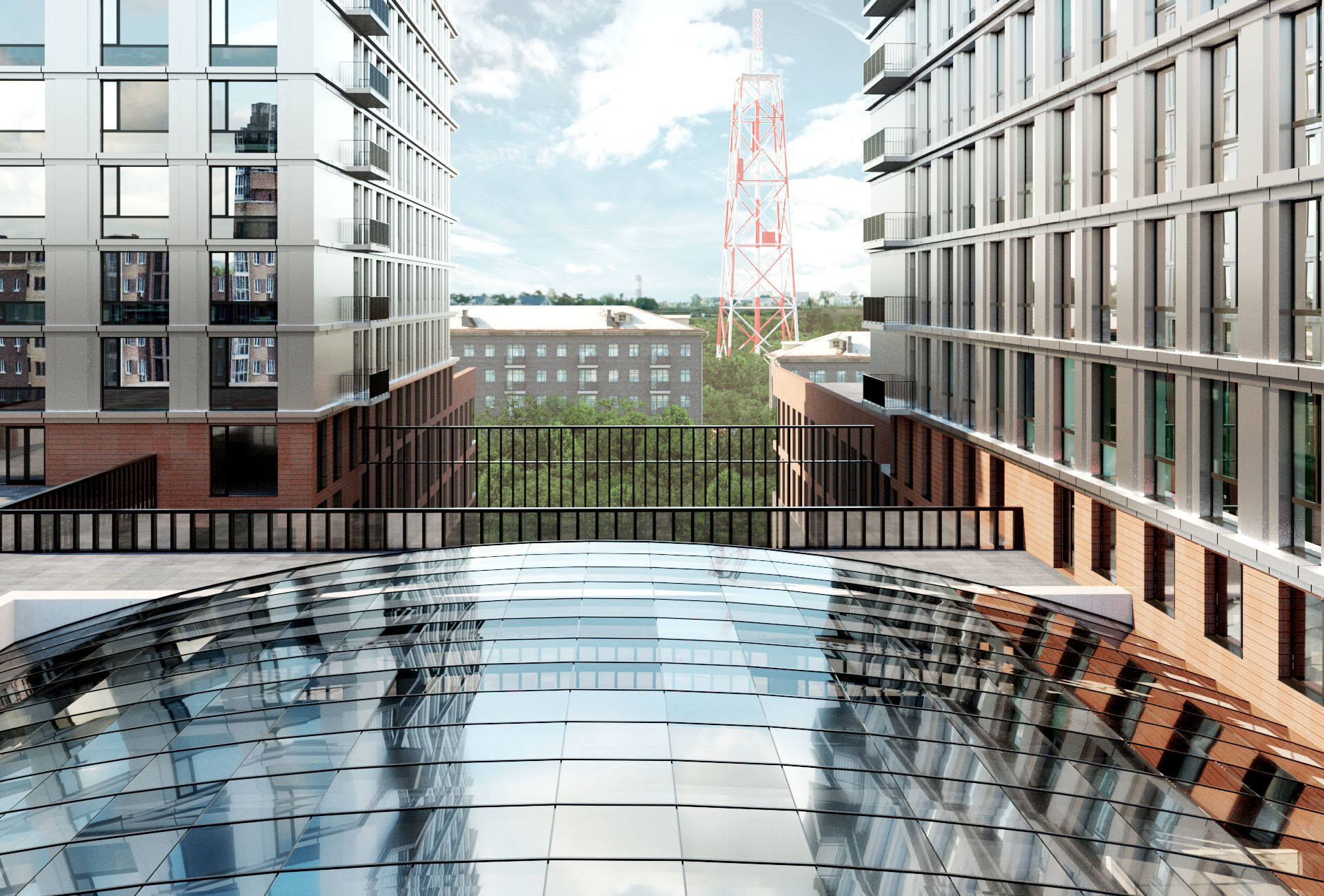 Multifunctional complex with interiors 3D model | CGTrader