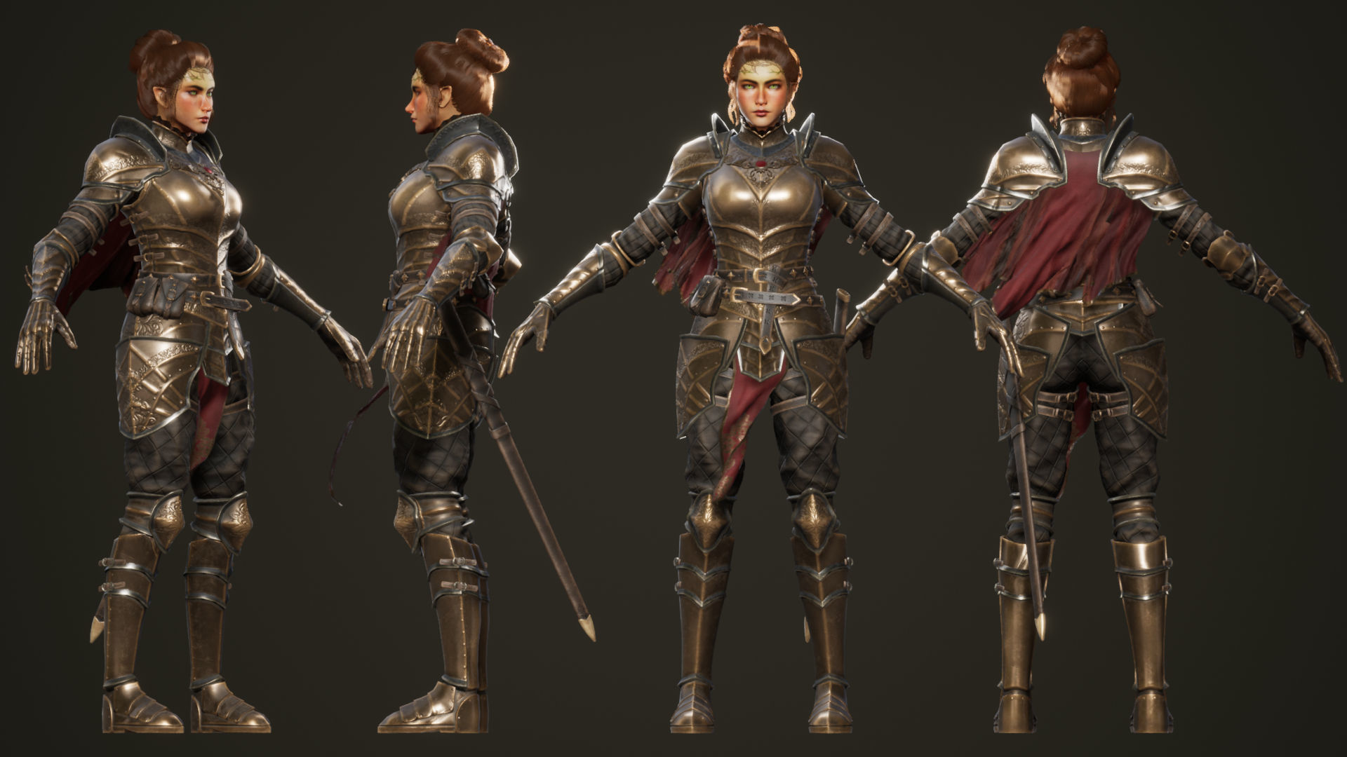3D model Sentinel Female Knight Character VR / AR / low-poly | CGTrader
