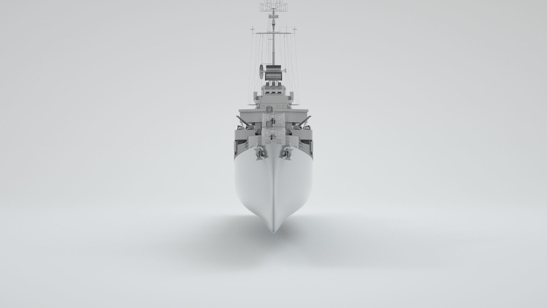 USS Kidd Destroyer DD-661 3D model rigged | CGTrader