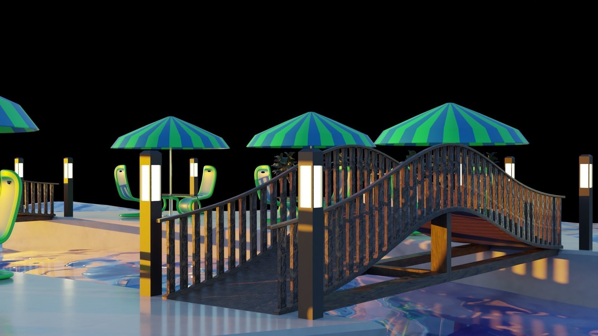 Exterior Beach Resort Scene File 3D model free 3D model | CGTrader