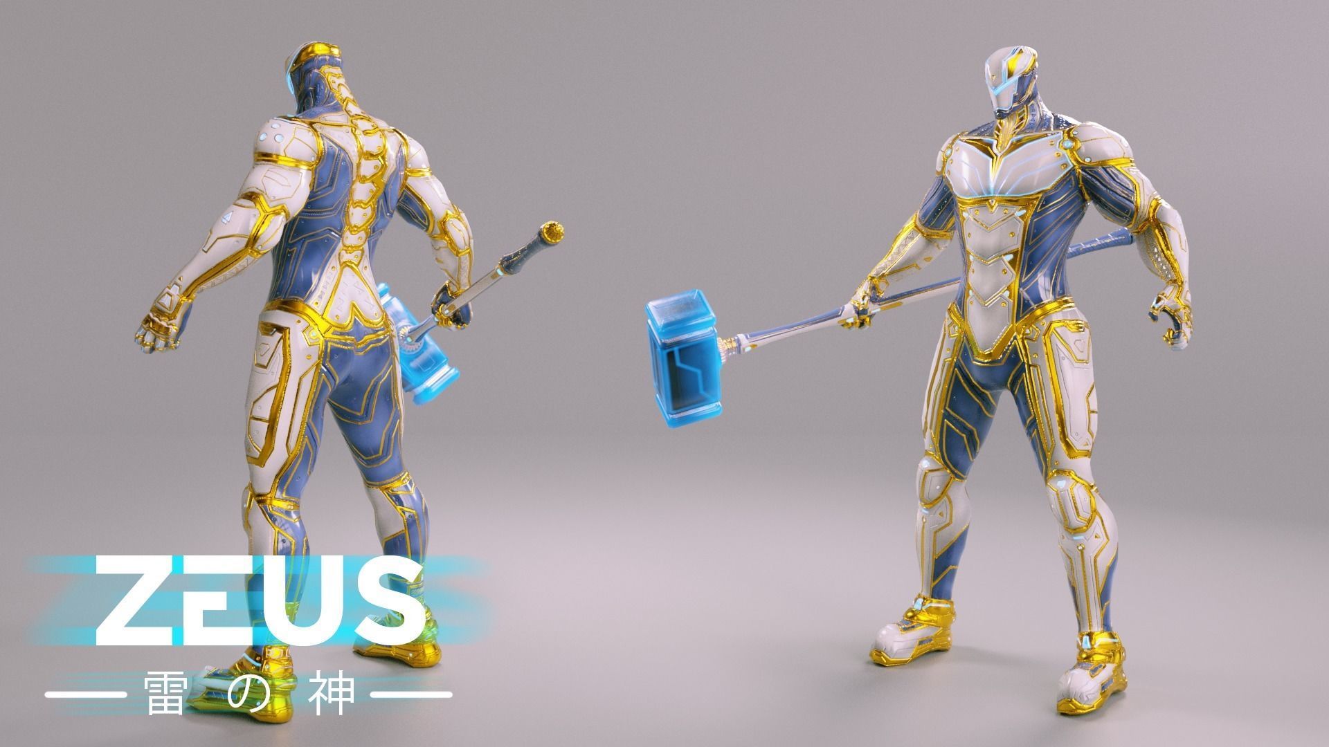 3D model LOW POLY ROBOT - ZEUS GOD OF SKY - THE TRINITY VR / AR / low ...