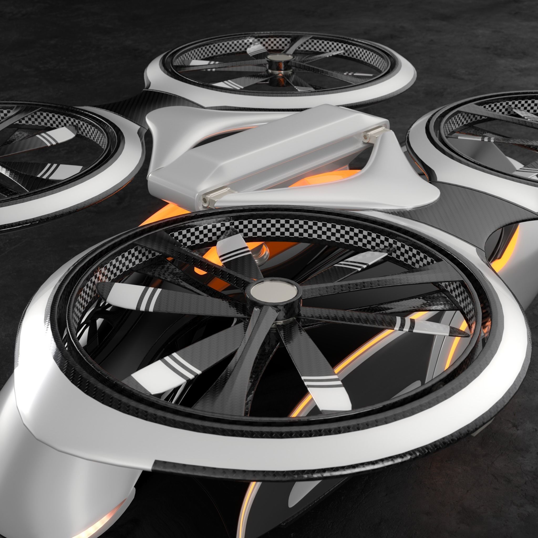 Flying autonomous passenger drone concept 3D model | CGTrader