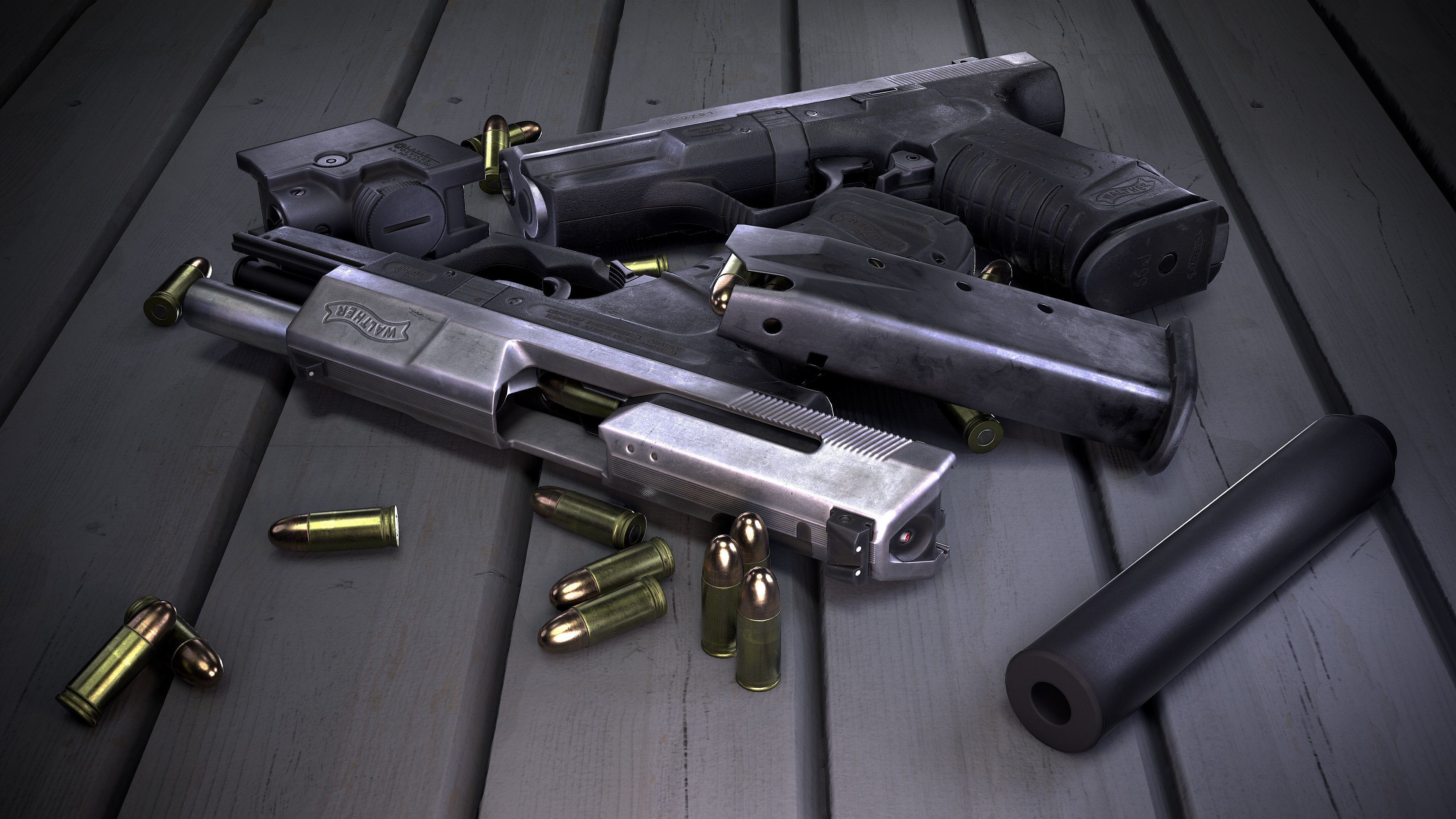 3D model Walther P99 Titanium Coated VR / AR / low-poly | CGTrader