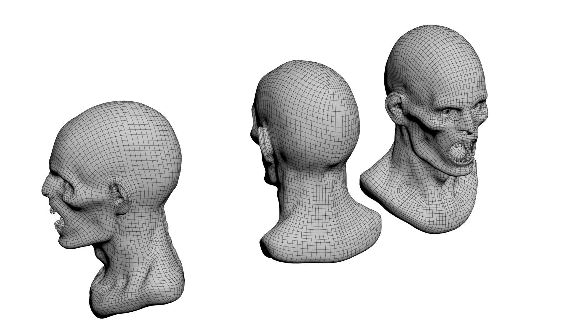 Undead Zombie head Mesh 3D model | CGTrader