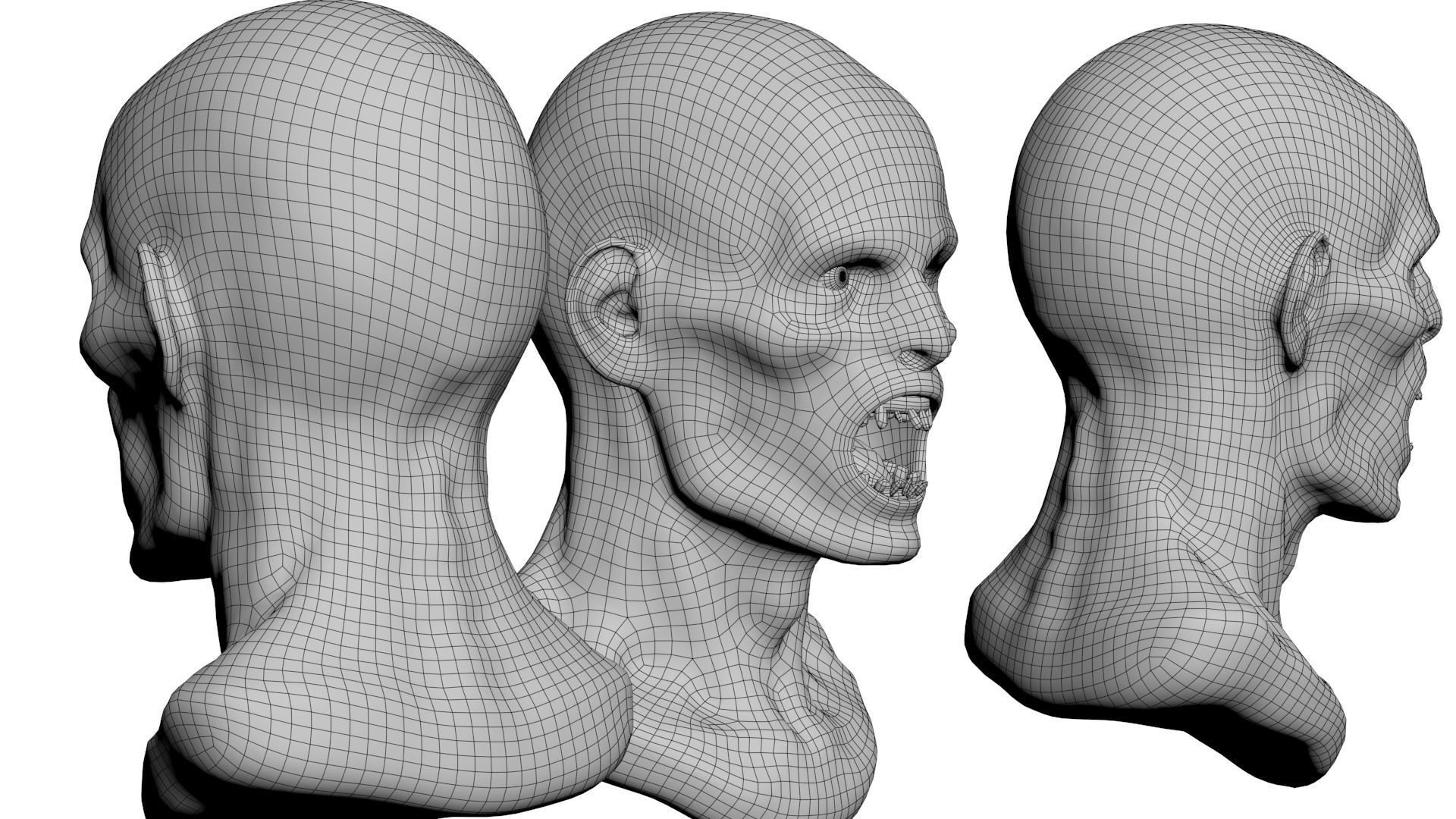 Undead Zombie head Mesh 3D model | CGTrader