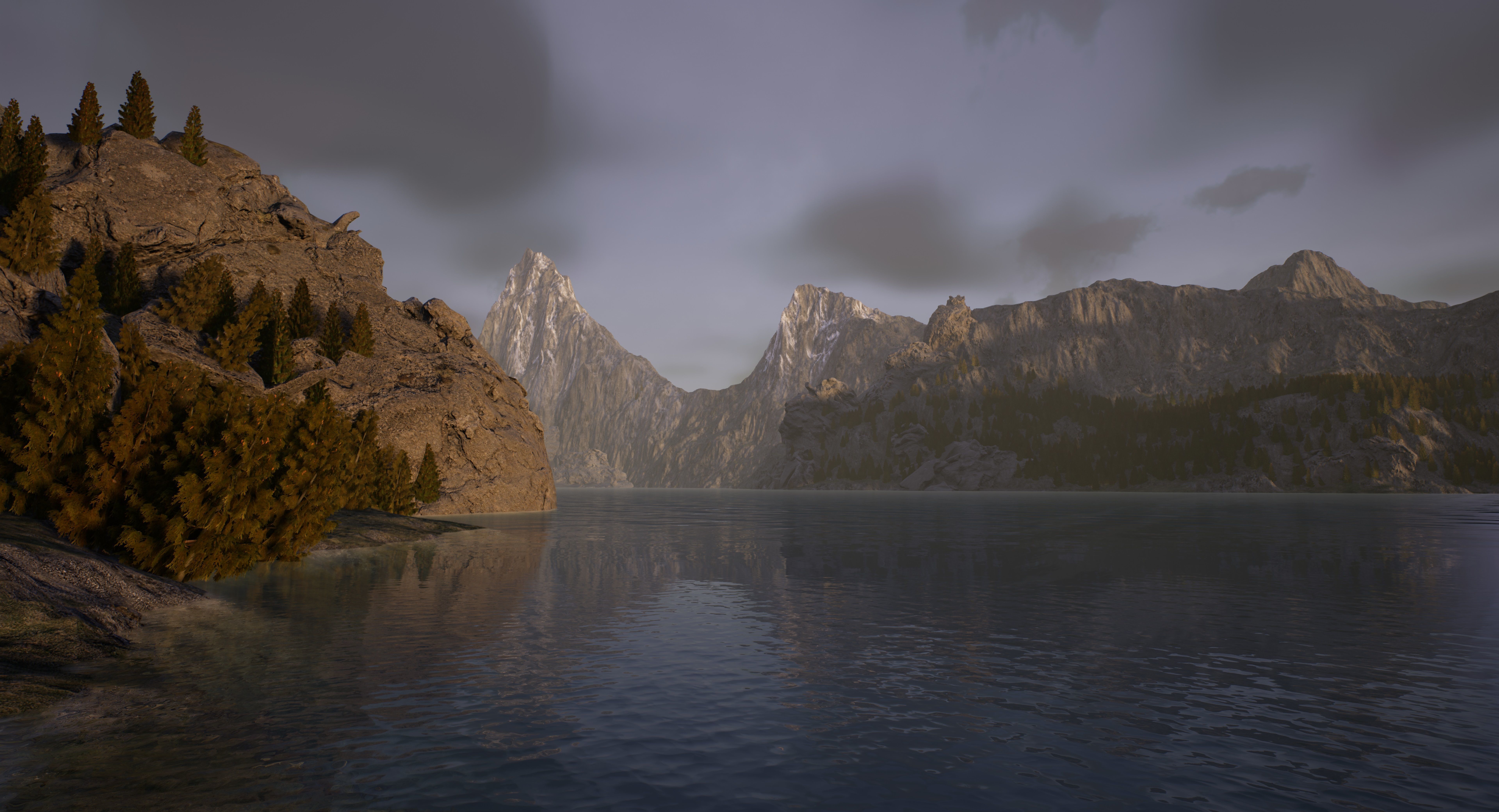 mountain lake 3D model | CGTrader