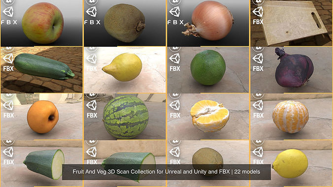 Fruit And Veg 3D Scan Collection for Unreal and Unity and FBX VR / AR ...