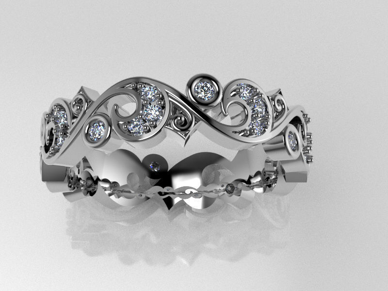 The wedding ring scroll work design free 3D model 3D printable | CGTrader