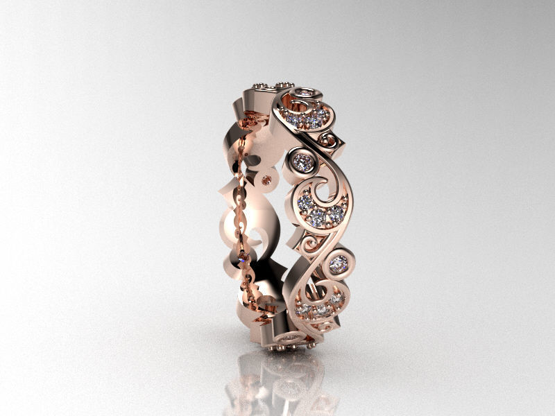 The wedding ring scroll work design free 3D model 3D printable | CGTrader