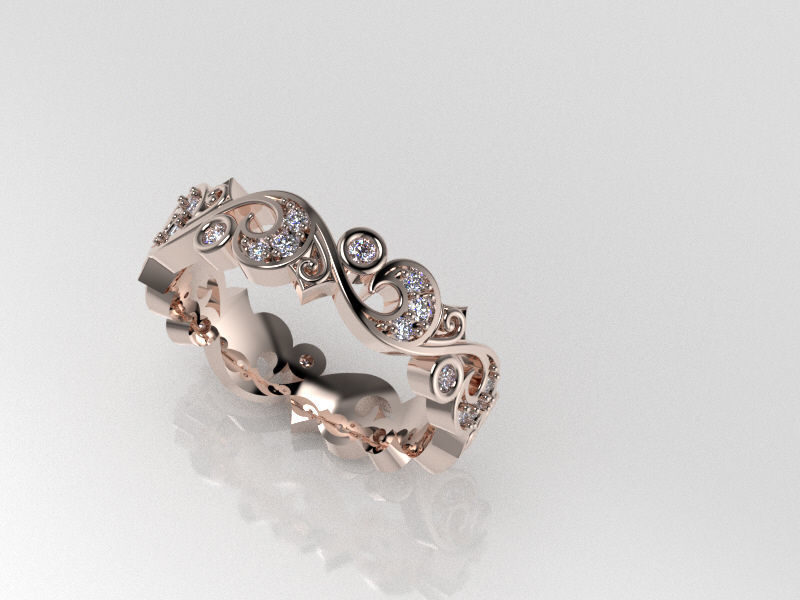 The wedding ring scroll work design free 3D model 3D printable | CGTrader