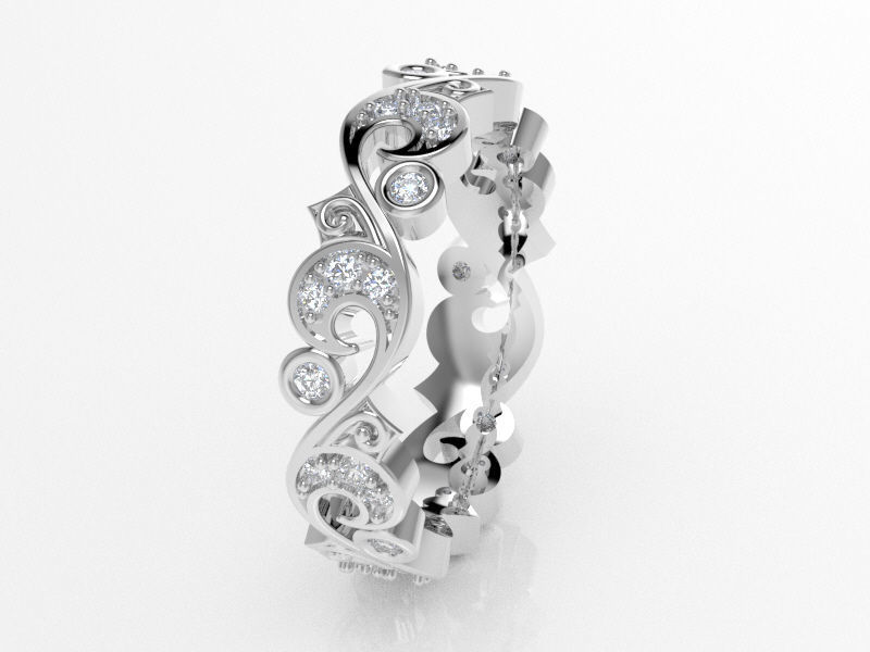 The wedding ring scroll work design free 3D model 3D printable | CGTrader