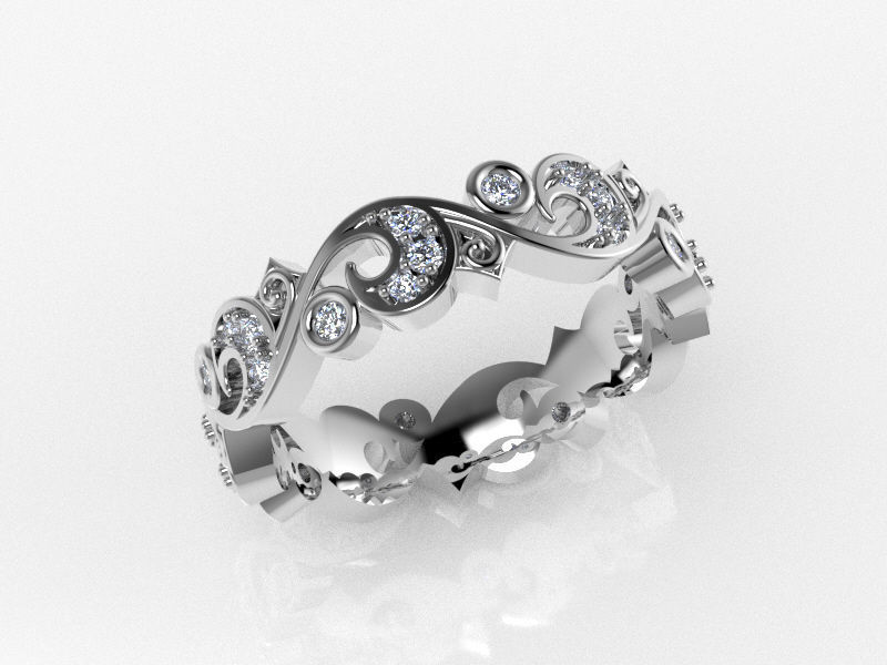 The wedding ring scroll work design free 3D model 3D printable | CGTrader