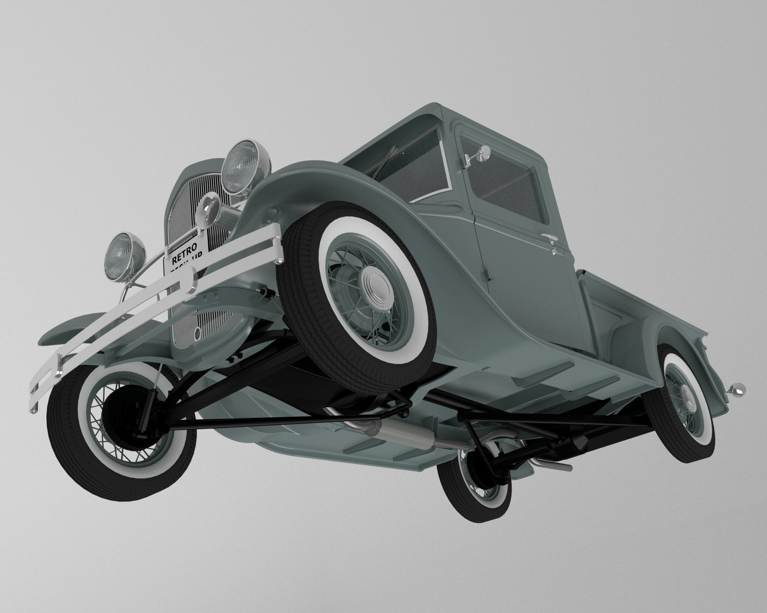 retro pick-up 3D model | CGTrader