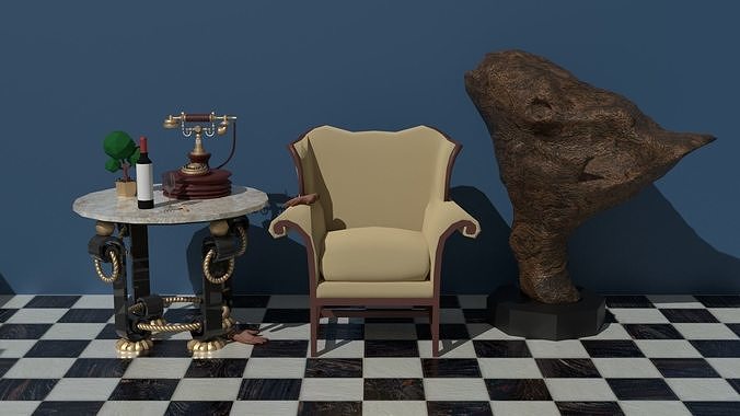 Horror room asset creepy and royal free VR / AR / low-poly 3D model ...