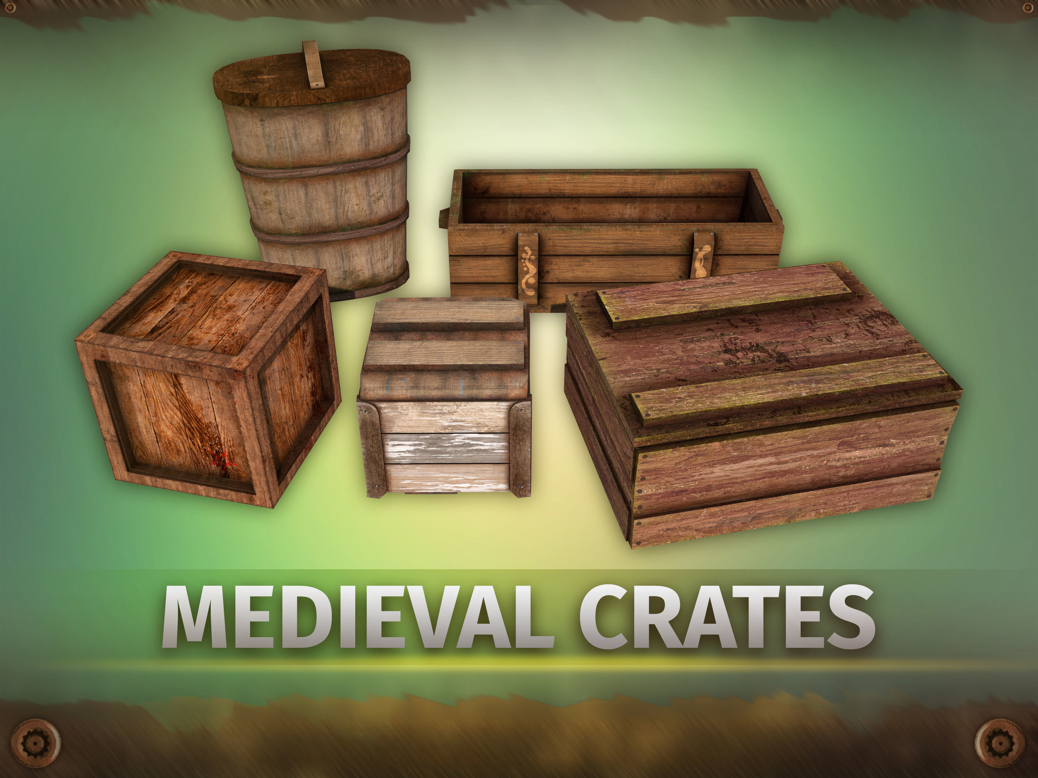 3D model C2 - Medieval Crates pack 1 VR / AR / low-poly | CGTrader