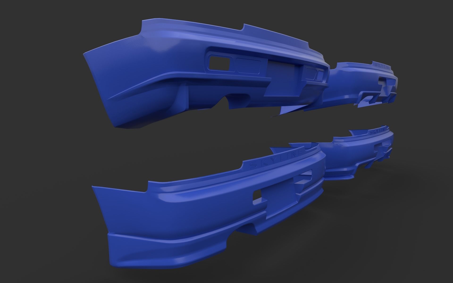 Body kit Skyline R34 Bumper rear 3D model | CGTrader
