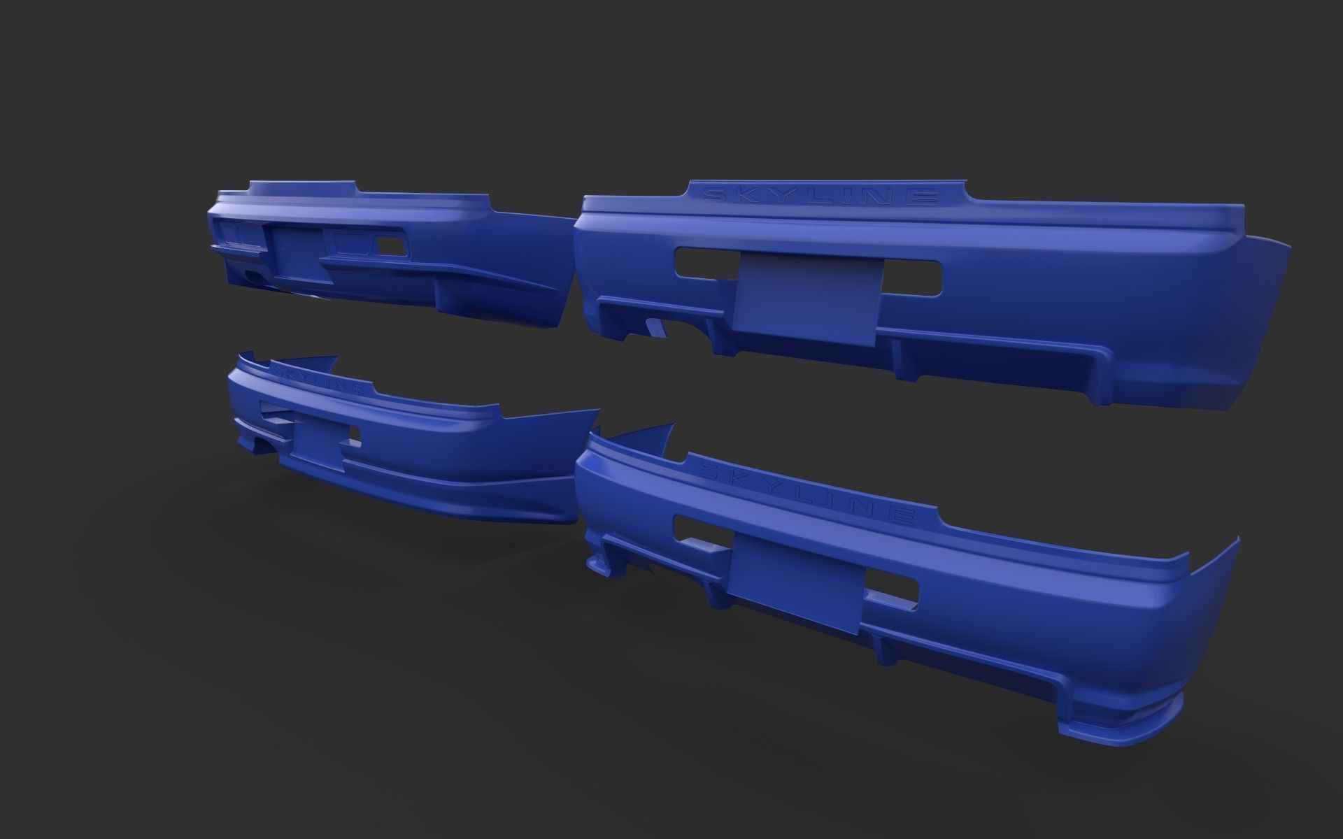 Body kit Skyline R34 Bumper rear 3D model | CGTrader