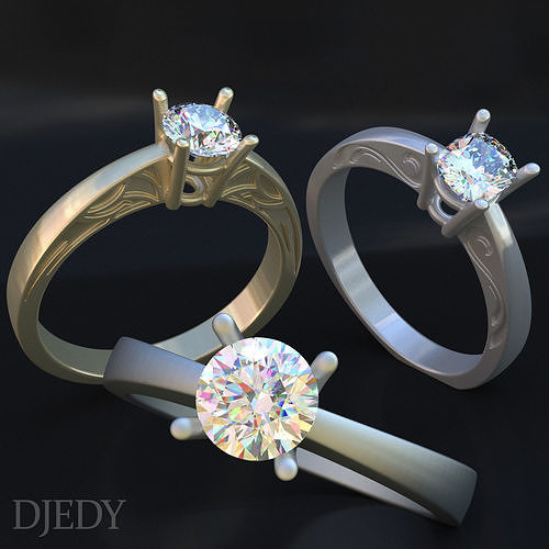 Wedding rings of 3 types 3D model 3D printable | CGTrader