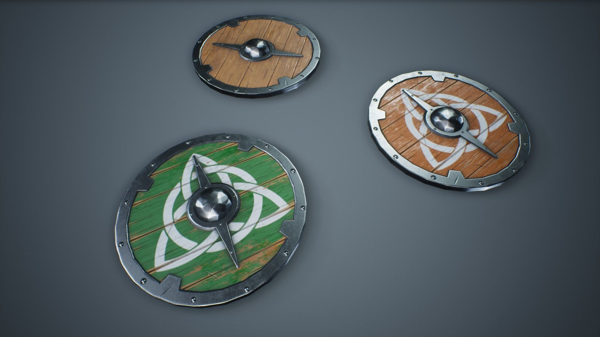 3D model Viking Weapons - Flat Shield II VR / AR / low-poly | CGTrader